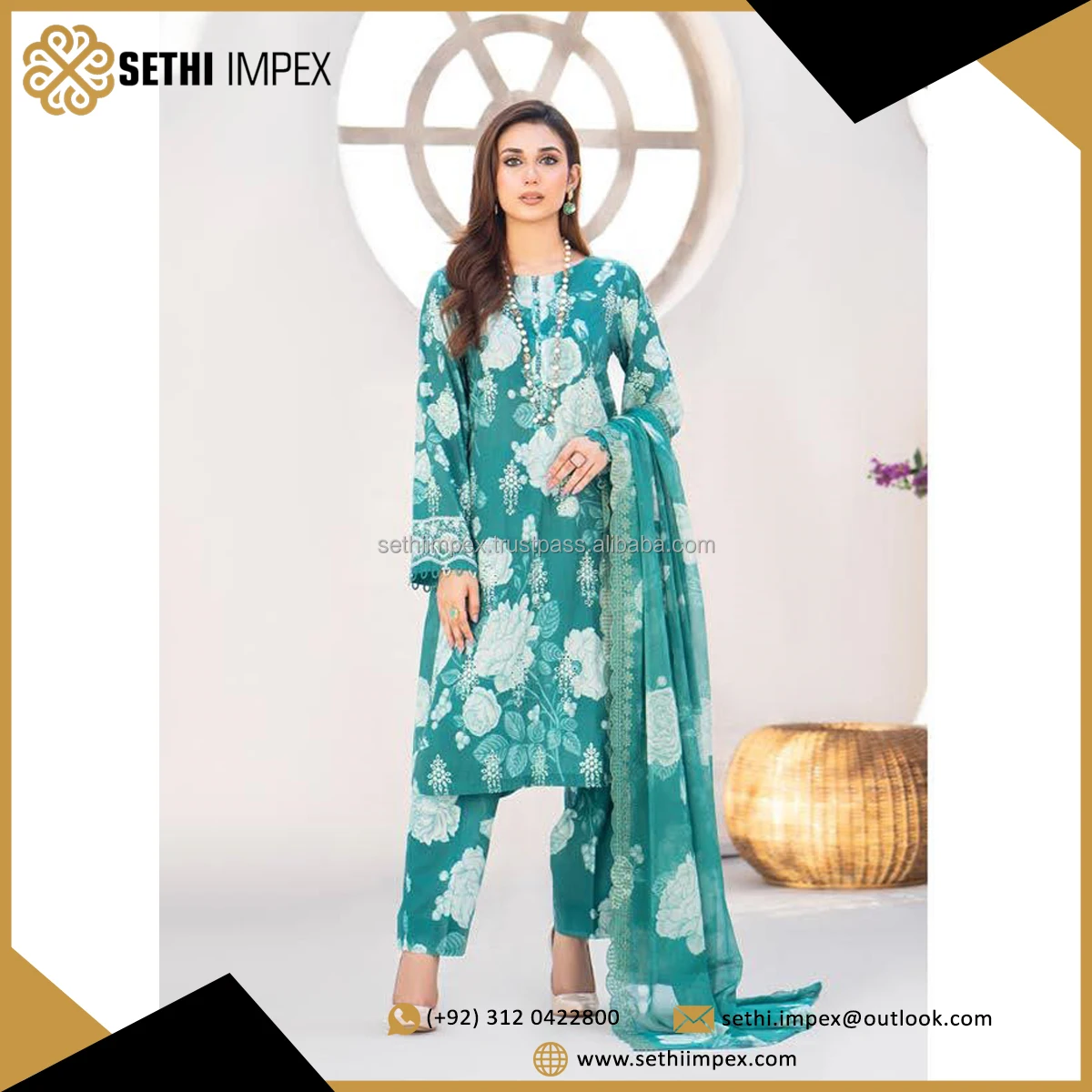 Luxury Lawn Collection 2023 Digital Print Full Sleeves Salwar Kameez 3 ...