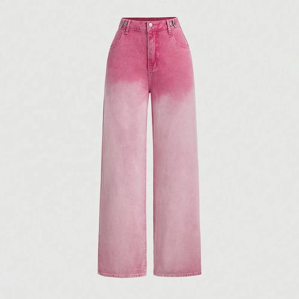 Wj448 Custom Color Jeans Women Gradient Jeans Straight Leg Jeans Women ...