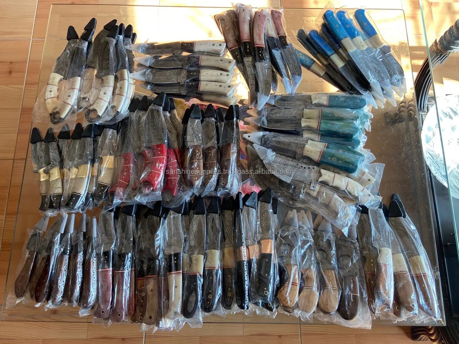 Lot of Mix Damascus Hunting Knife with Cover - Immediate Delivery