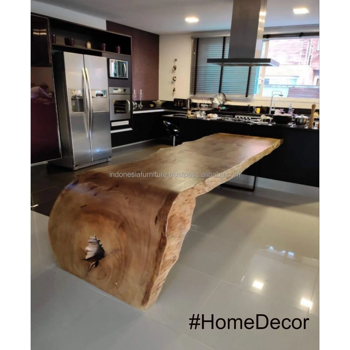 Live Edge Walnut Wood Log Dining Table - Handmade Solid Wood Design for ...