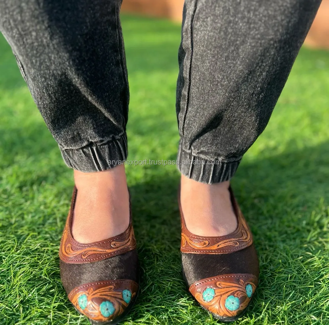 New Real Handmade Genuine Cowhide Leather Tooled Western Floral Women ...