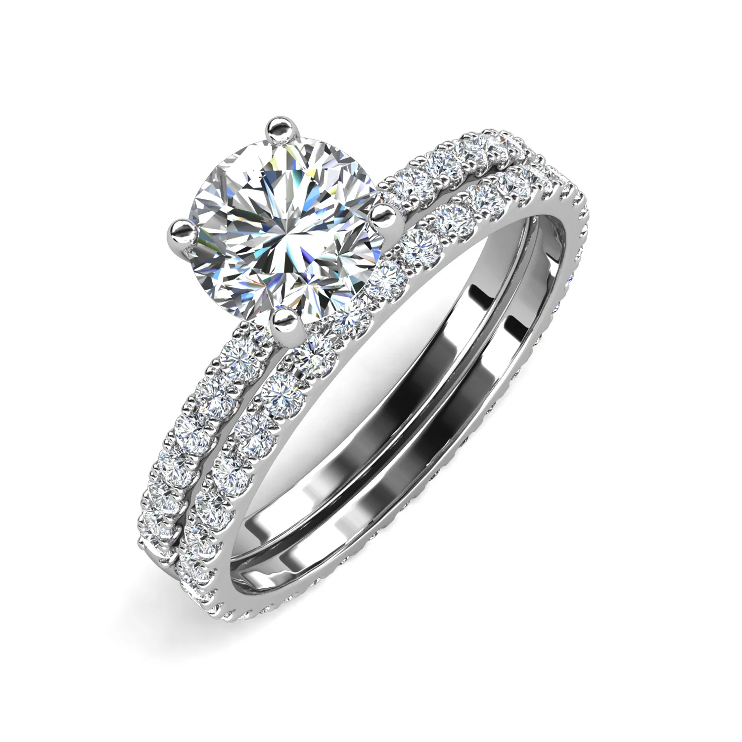 Wholesale Gra Moissanite Jewelry 925 Sterling Silver Stackable Wedding ...