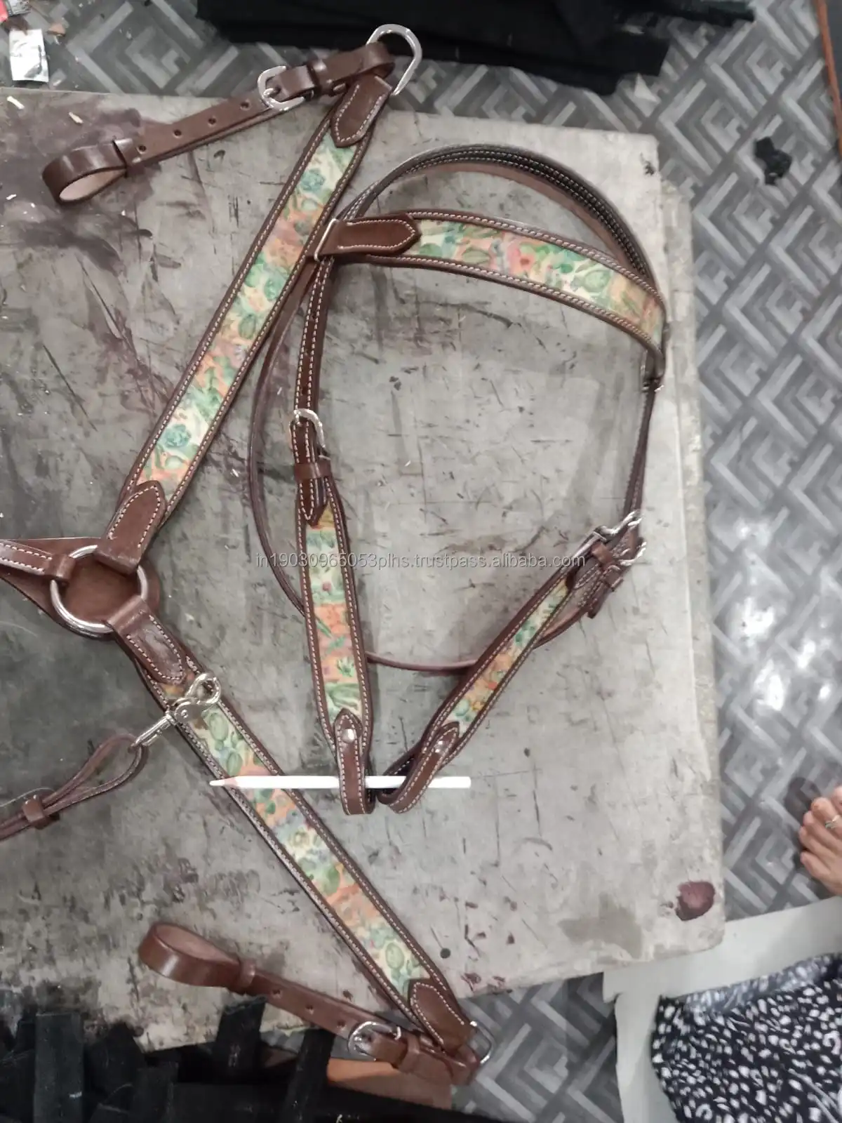 New Arrival Beaded Genuine Leather Headstall/ Western Bridle Custom ...