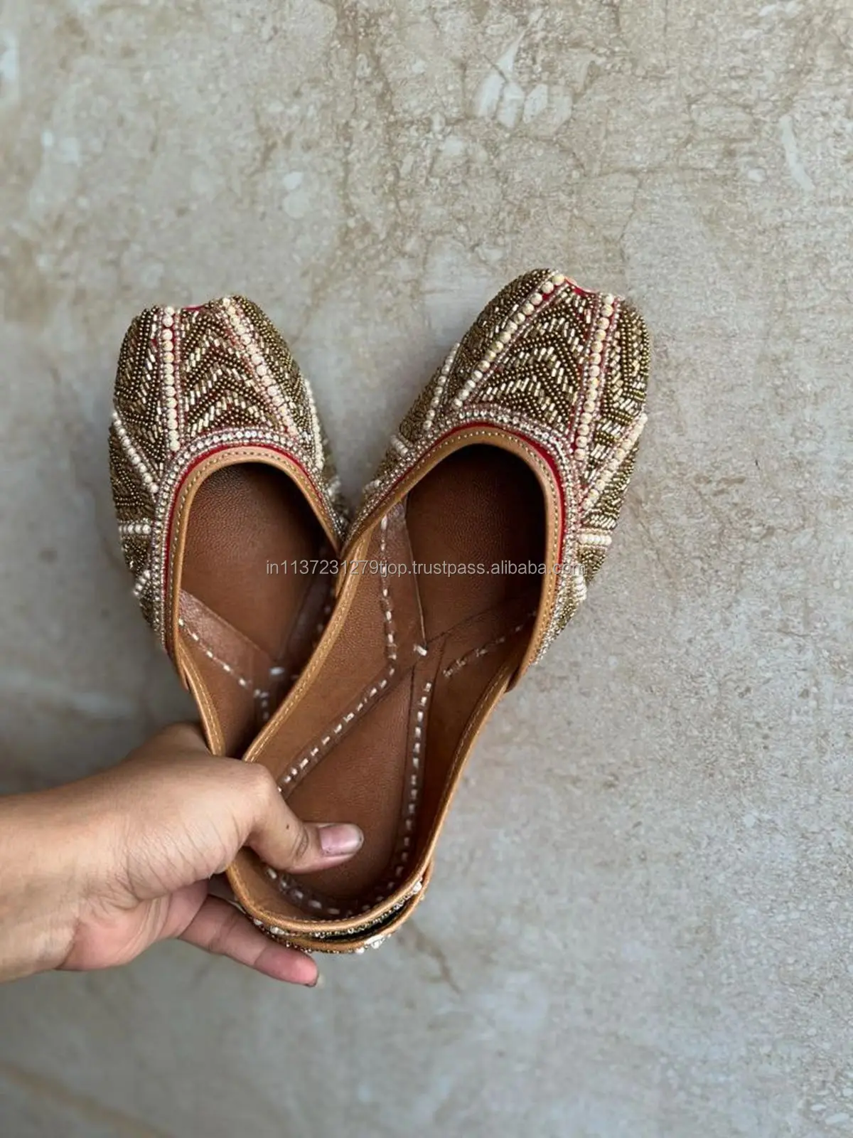 Ethnic Style Designer Jutti Women Embroidery Leather