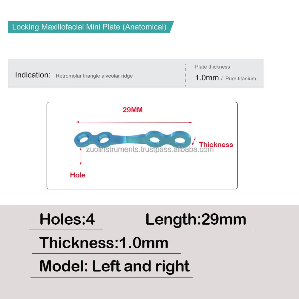 Anatomical 2d Round Hole Metal Maxillofacial Plate Neurosurgery Cranial ...