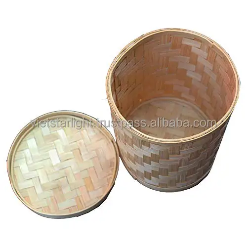 Bamboo Round Box with Lid - Perfect for Gift Storage