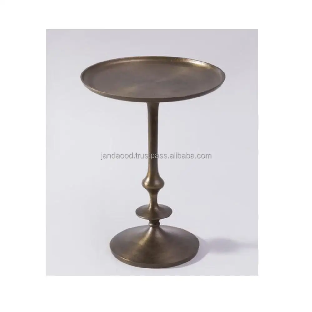 Classic Shape Aluminium Side Table Antique Brass With Antique Rust ...
