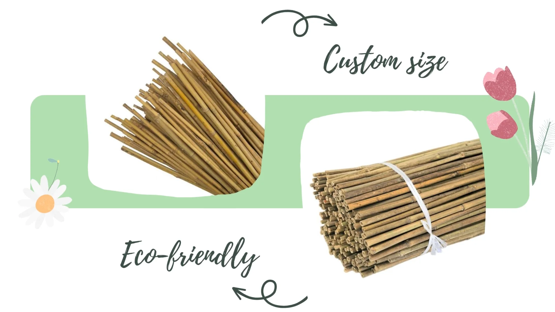 Natural Bamboo Stakes,Eco-friendly Plant Support Garden Stakes 6ft Long ...