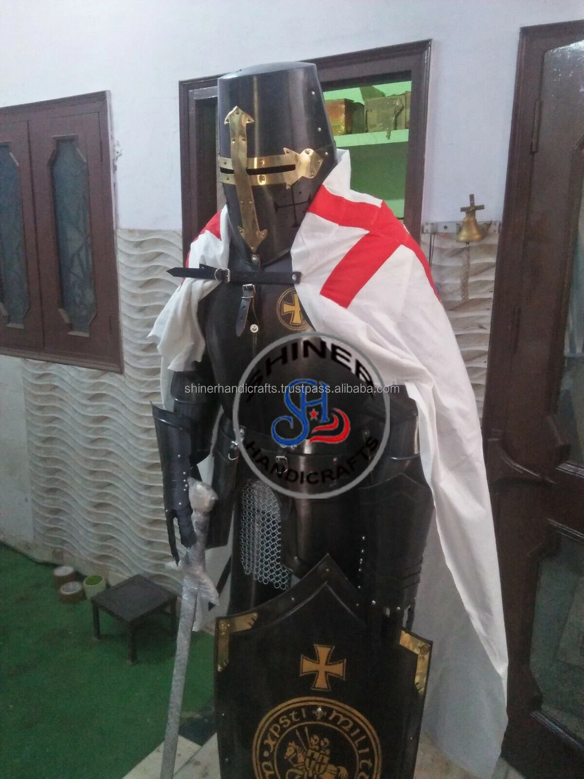 Full Suit Of Armor Medieval Full Steel Templar Knight Suit Of Armor ...