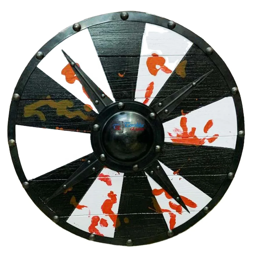 Authentic Viking Ouroboros Battleworn Shield | Wooden Cosplay Shield ...