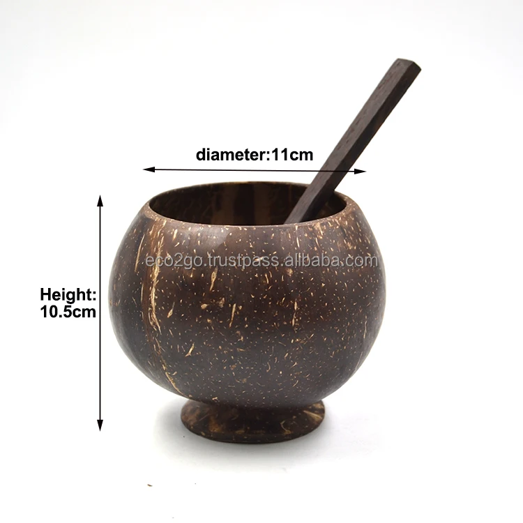 Coconut Cup With Straw Or Coconut Shell Drinking Cups For Using Coffee ...