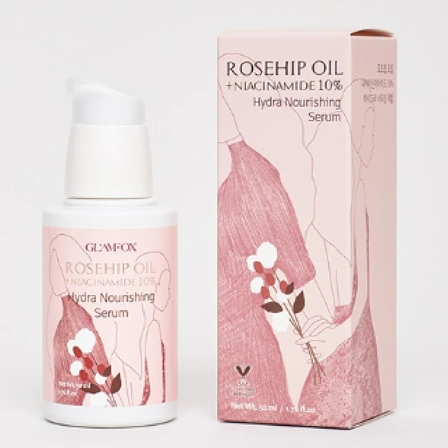 Face Care Rosehip Oil + Niacinamide 10% Hydra Nourishing Serum Glamfox ...