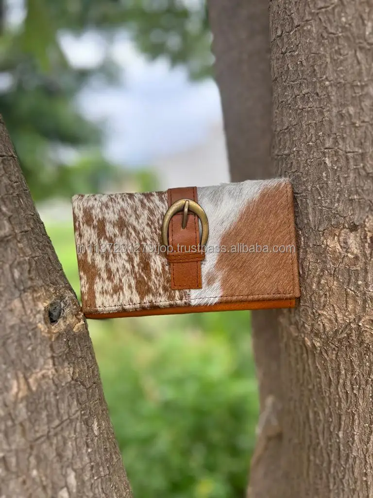 New Real Handmade Hair on Hide Wallets for Women Slim Wallet Bifold ...