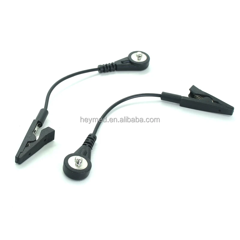 Customized 4.0 Male Snap With Mini Alligator Clip Medical Cable For ...