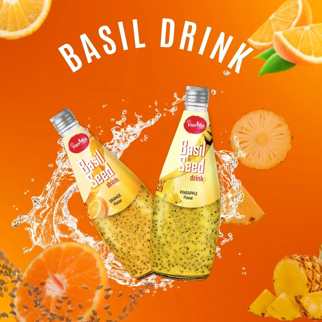 Vietnam Interfresh Basil Seed Drink With Fruit Juice 290ml Glass Bottle Private Label Wholesale ...