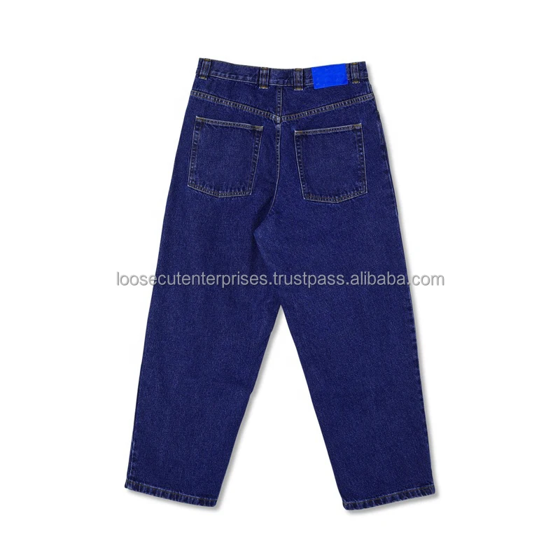 Custom Men Outfit Baggy Fit Dark Blue Jeans Pants Designer New Release Original Fit Denim Baggy ...