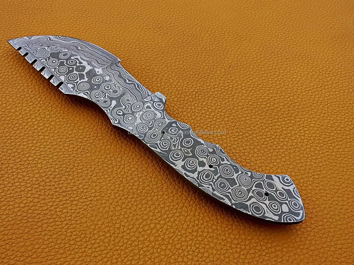 Handmade Damascus Steel Blank Blade Tracker Knife Full Tang Fixed Blade ...