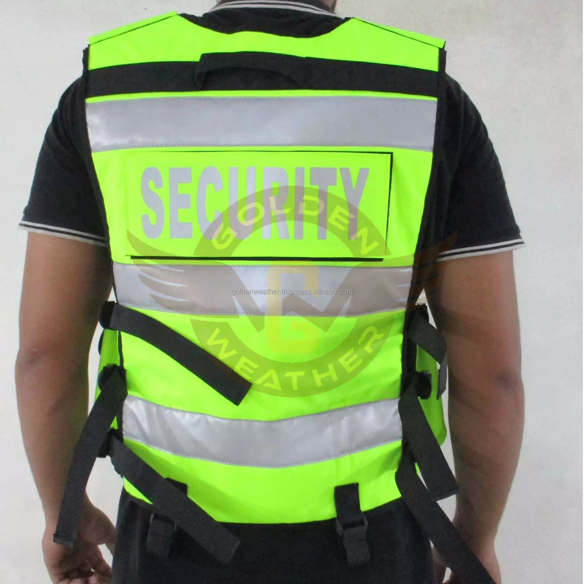 Oem Design Green Color Security High Visibility Reflective Vest Front ...