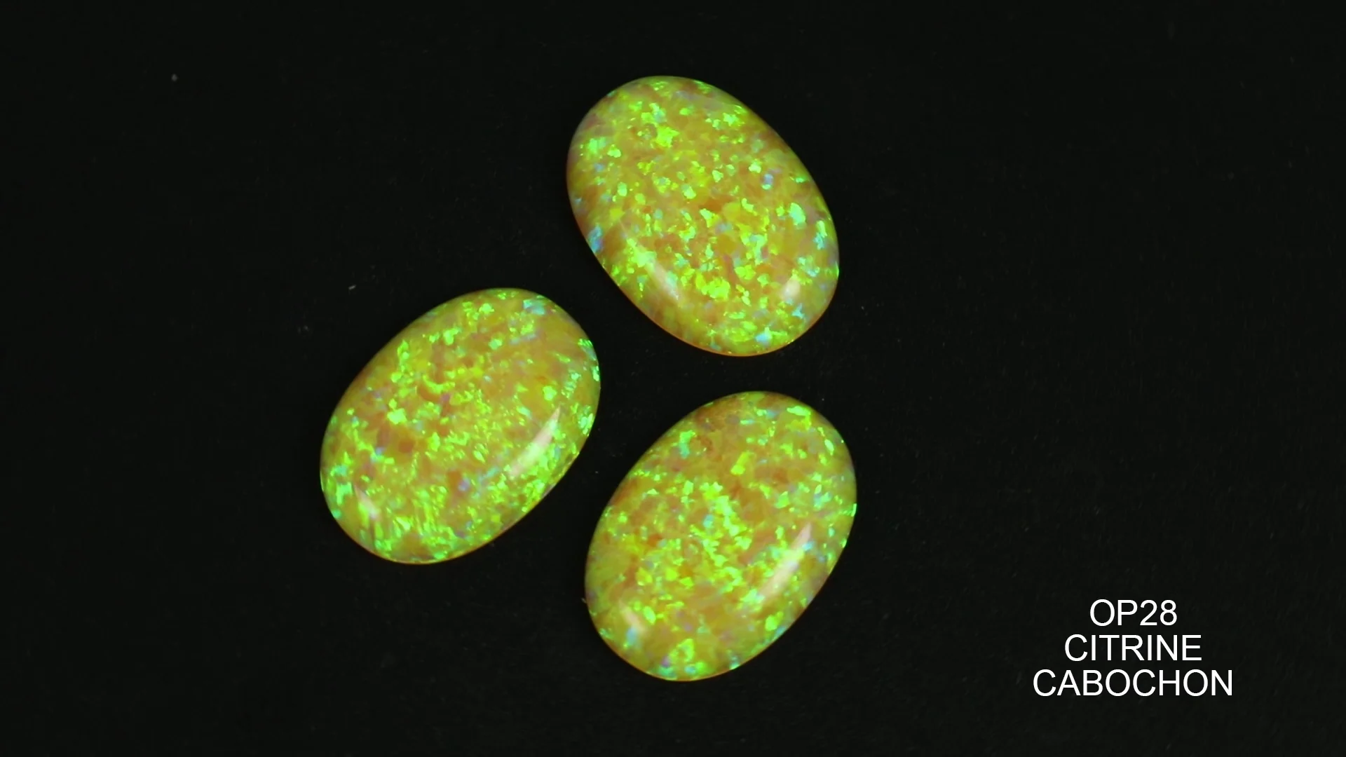Lab Grown Synthetic Opal Op28 Citrine Yellow Oval Cabochon Direct ...
