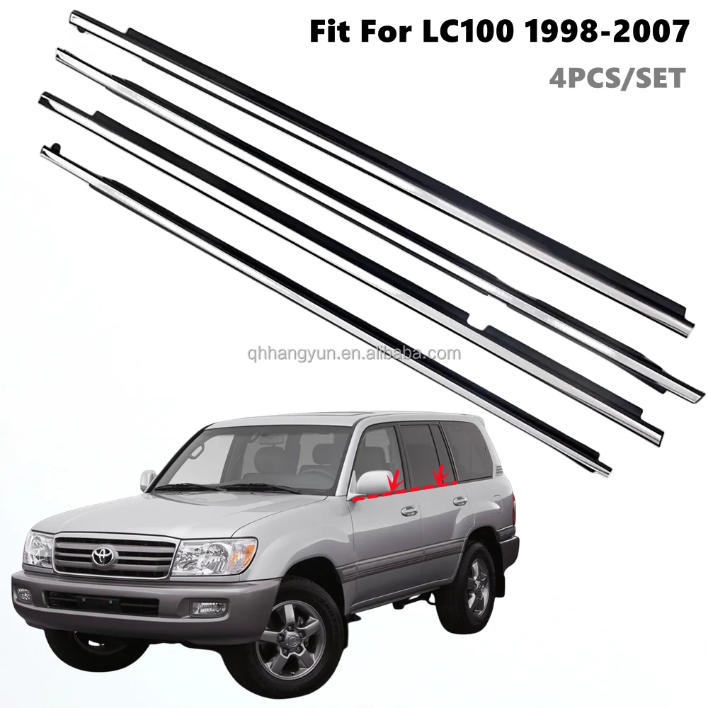 Black Chrome Weatherstrip for Toyota Land Cruiser LC100