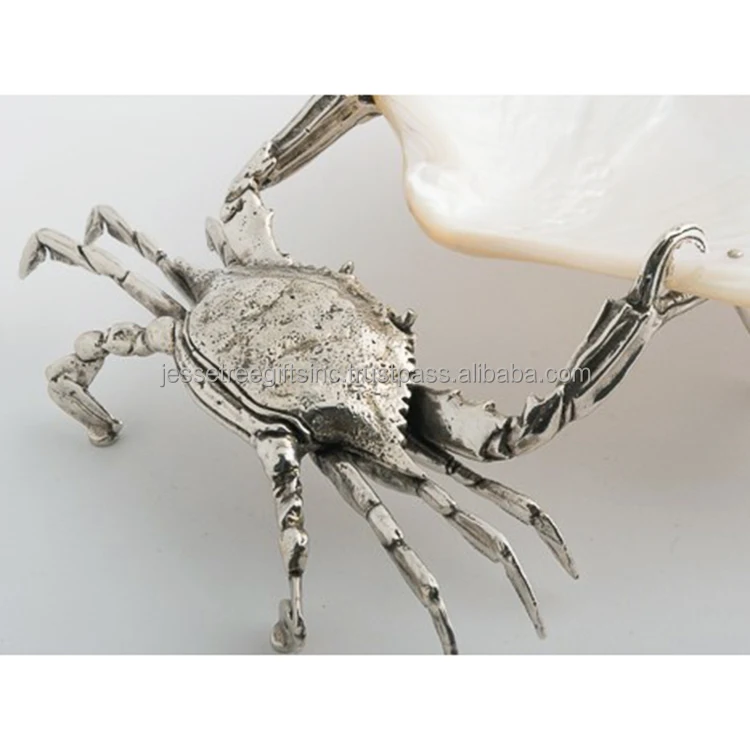 Aluminium Serve Bowl Crab Inlay Design With White Enamel & Antique ...