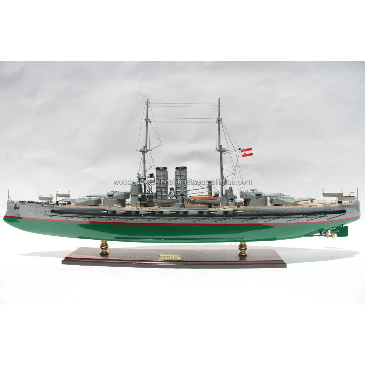 Sms Viribus War Ship Model - Wooden Battle Ship Model For Decoration ...