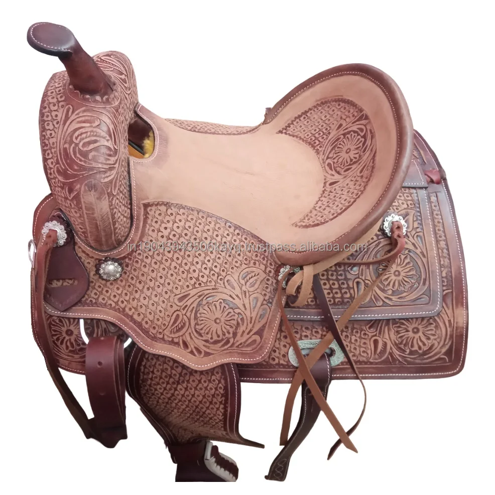 Genuine Leather Wade Saddle Roper Ranch Racing Saddle Leather ...