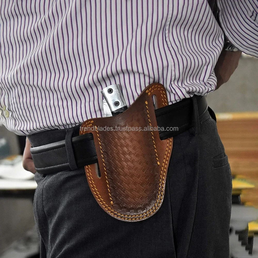 Premium Leather Knife Sheath Folding Knife Edc Belt Loop Holder ...