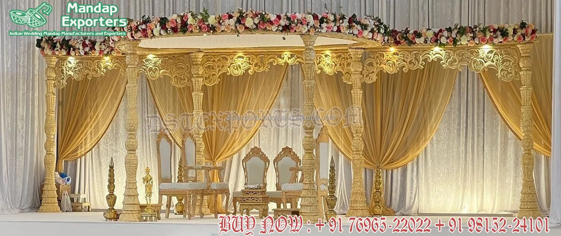 Fascinating Wedding Wooden Look Fiber Mandap Royal Wedding Ceremony ...