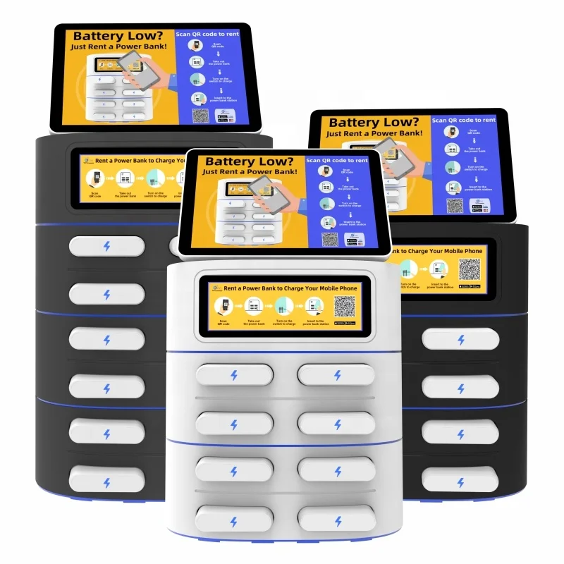 Rental Power Bank Cabinet 4 / 8 / 12 / Slots Shared Charger Station ...