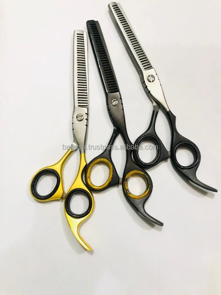 Barber Scissors Japanese Steel 6 And 6.5 Inches Hair Scissors Titan Gold Color Cheap Barber ...