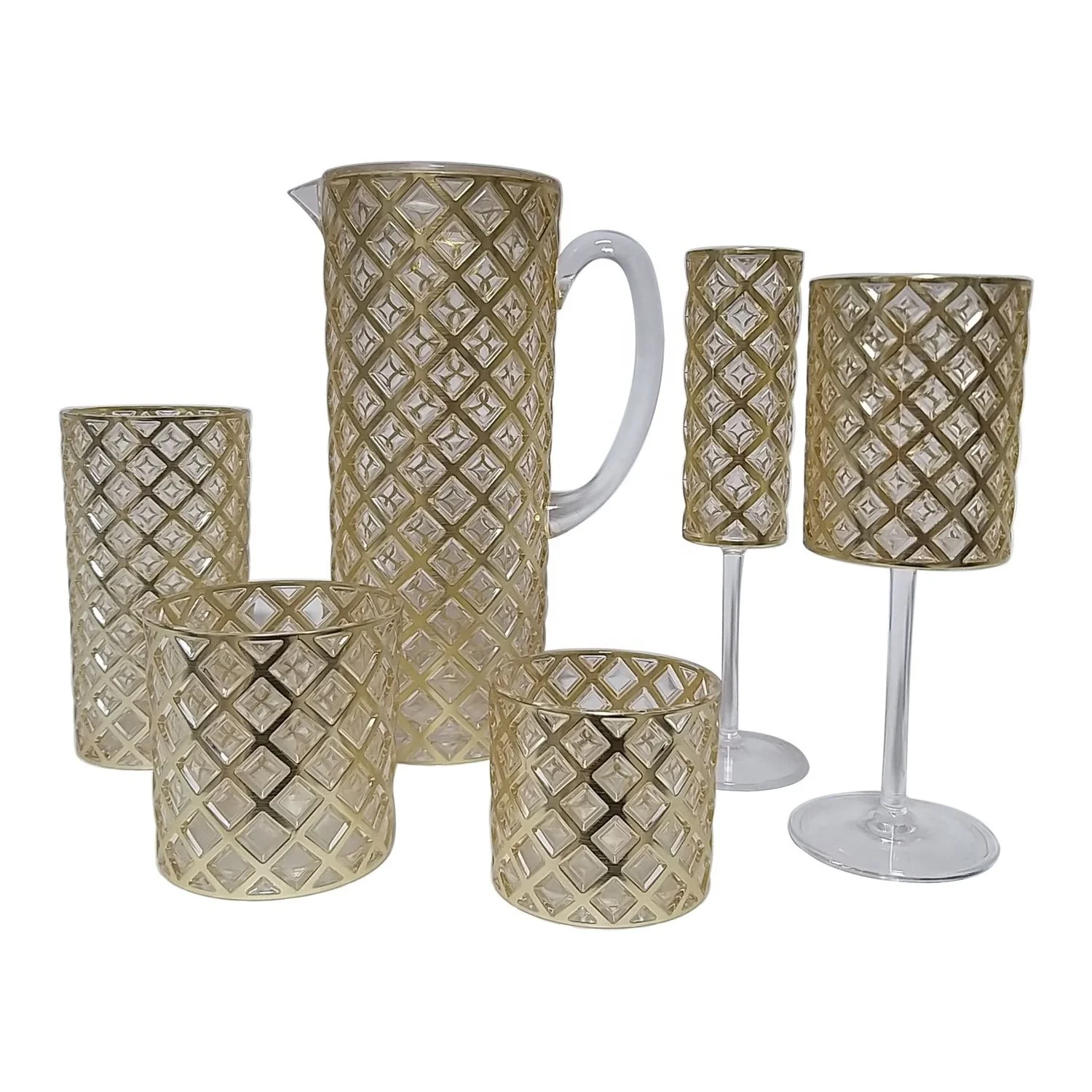 Metallic Gold Acrylic Plastic Embossed Tableware - Buy Embossed Plastic ...