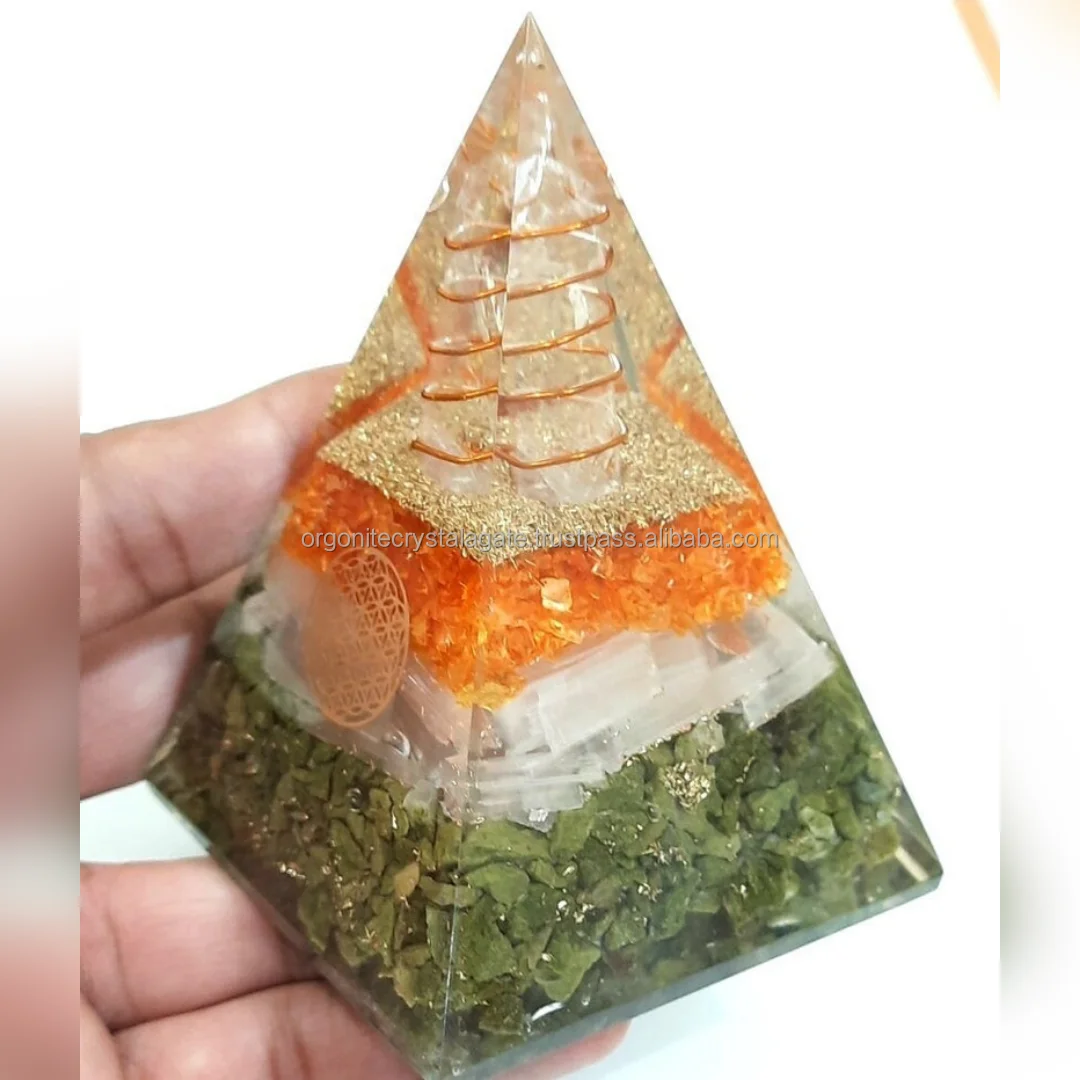 Natural India Flag Orgone Pyramid Positive Energy Generator Orgonite ...