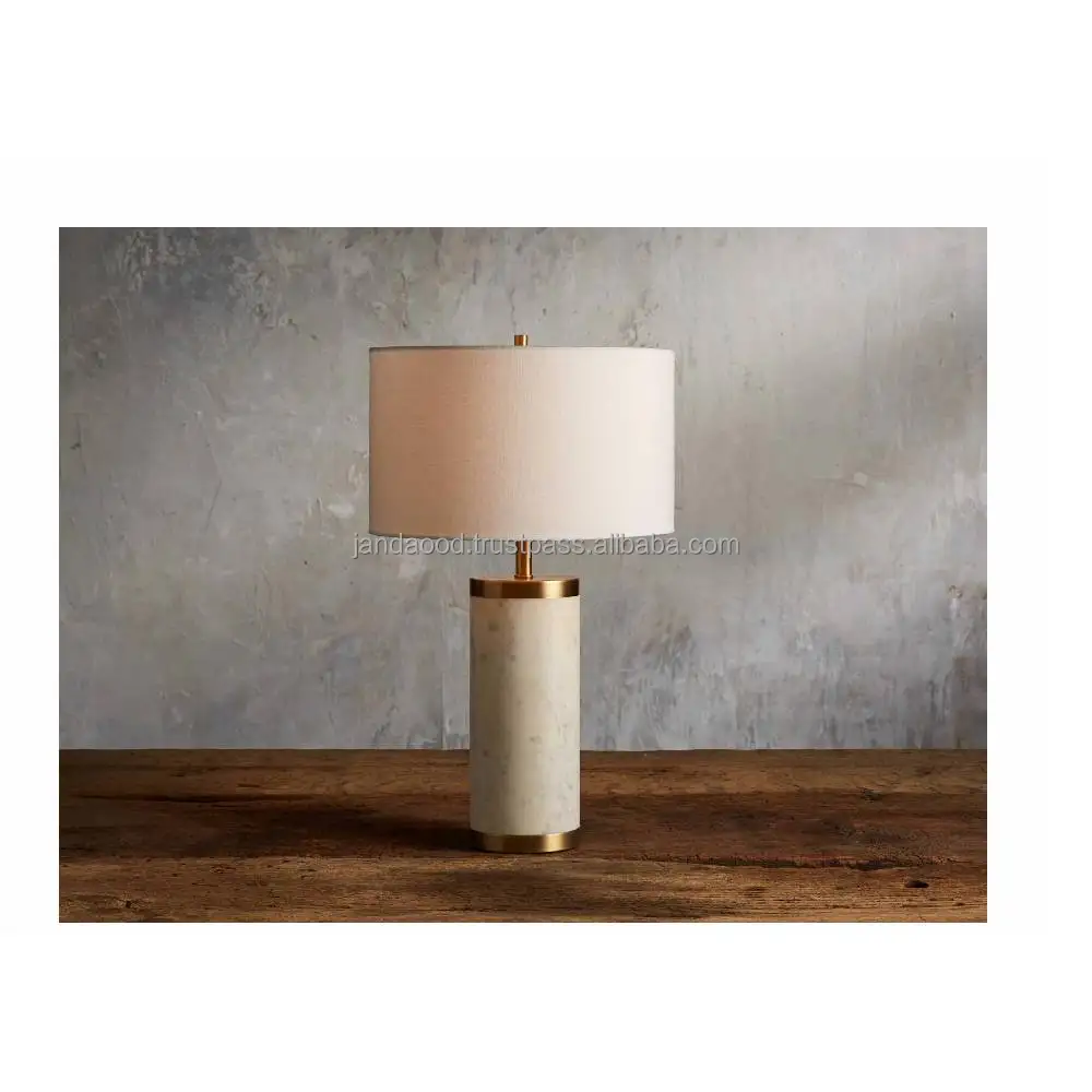 High Quality Chevron Pattern Bone Inlay Table Lamp Bone Inlay Wooden ...