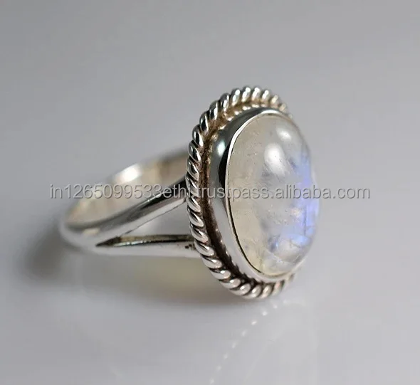 Wholesale Price Unisex 925 Sterling Silver Ring Natural Rainbow Mon Rings Manufacturer From ...