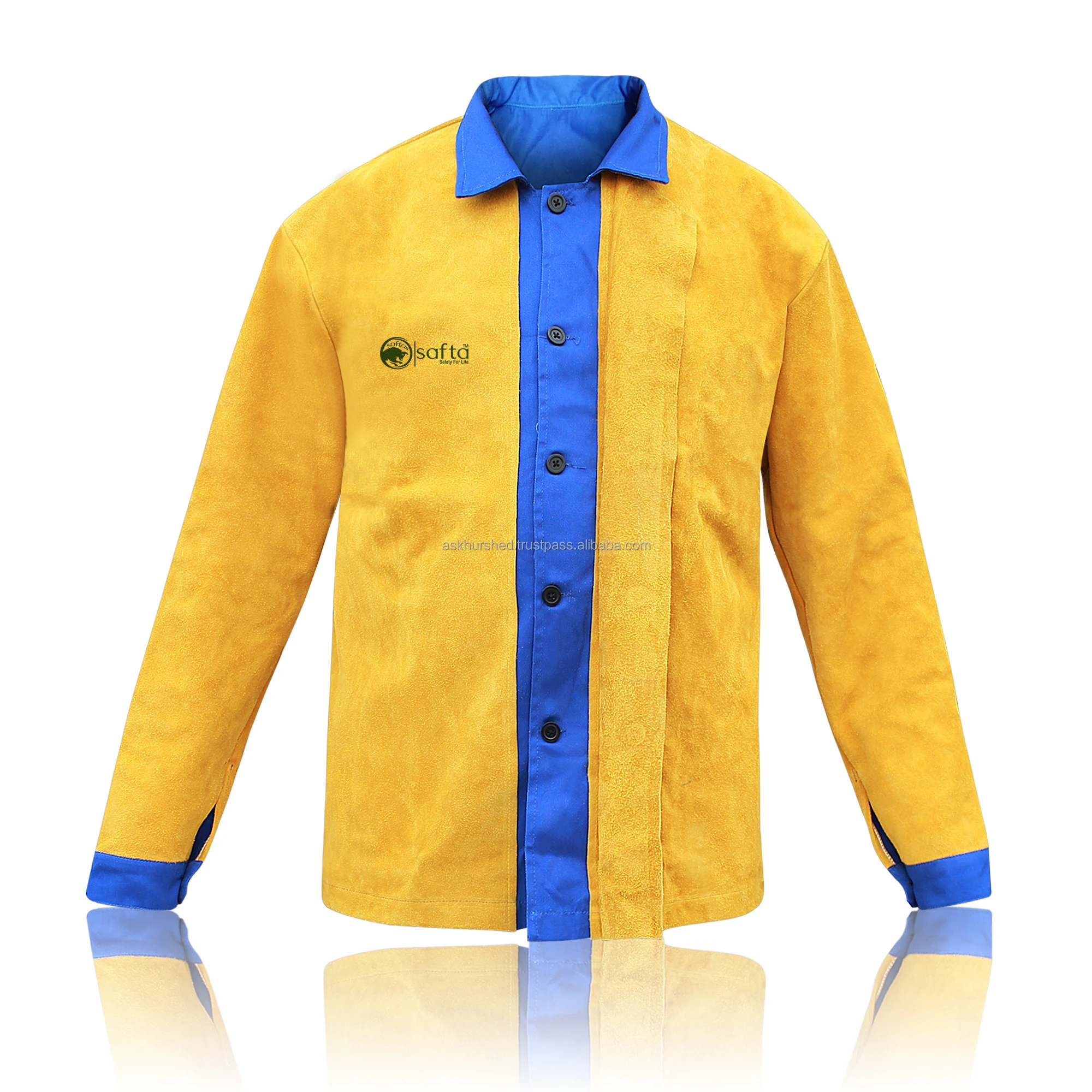 Welding Jacket Leather Front Button Tear Resistance Stitching Fire ...