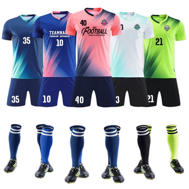 Custom Logo Soccer Uniforms Sets Sports Wear Blank Soccer Jersey Team ...
