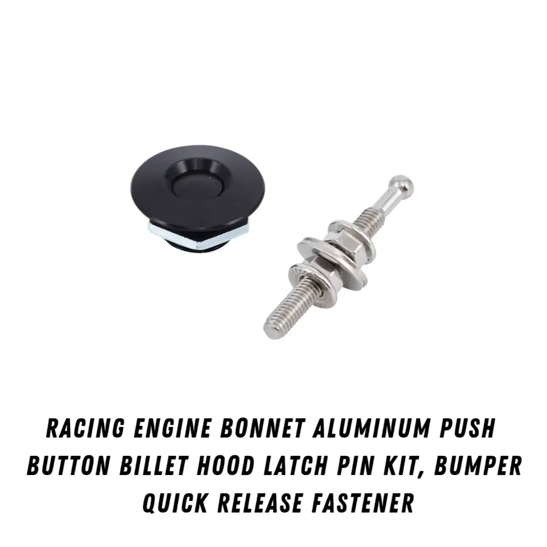 Racing Engine Bonnet Aluminum Push Button Billet Hood Latch Pin Kit ...