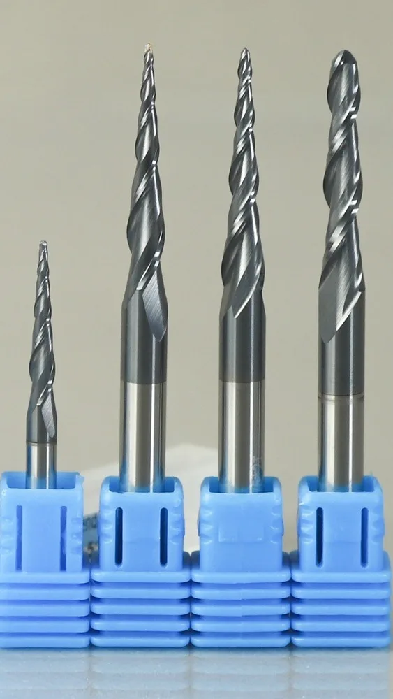 Tapper Ball Nose Bit Carbide Ballnose 6mm Wood Working Bits Tapered Cnc ...