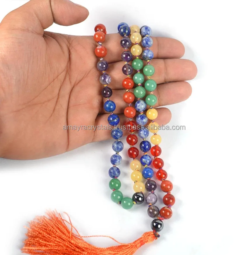 Gemstone Seven Chakra Jap Mala With Natural Healing Bead Wholesale ...