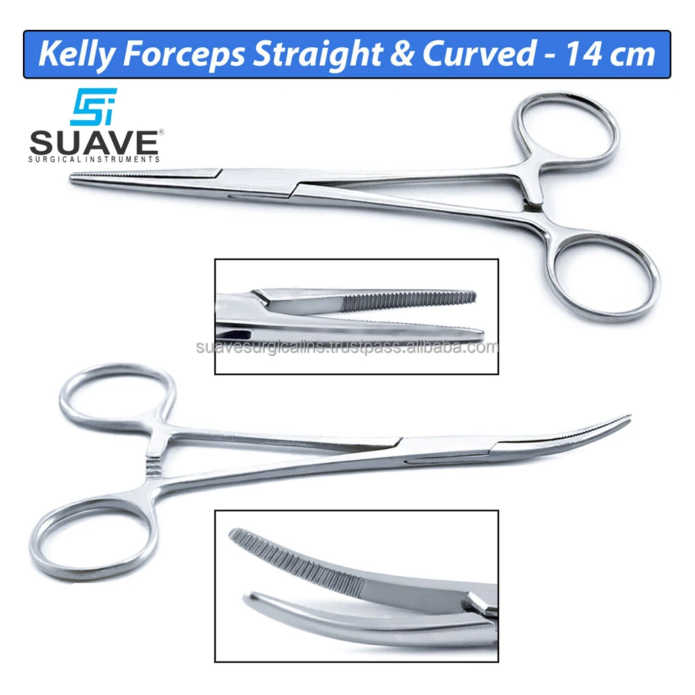 Hemostatic Forceps Locking Artery Clamps Pliers Straight & Curved Surgical Tools By Suave ...