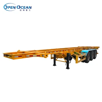 3 Axle 40ft 20ft Container Transportation Heavy Truck Chassis Skeleton Semi Trailer Factory ...
