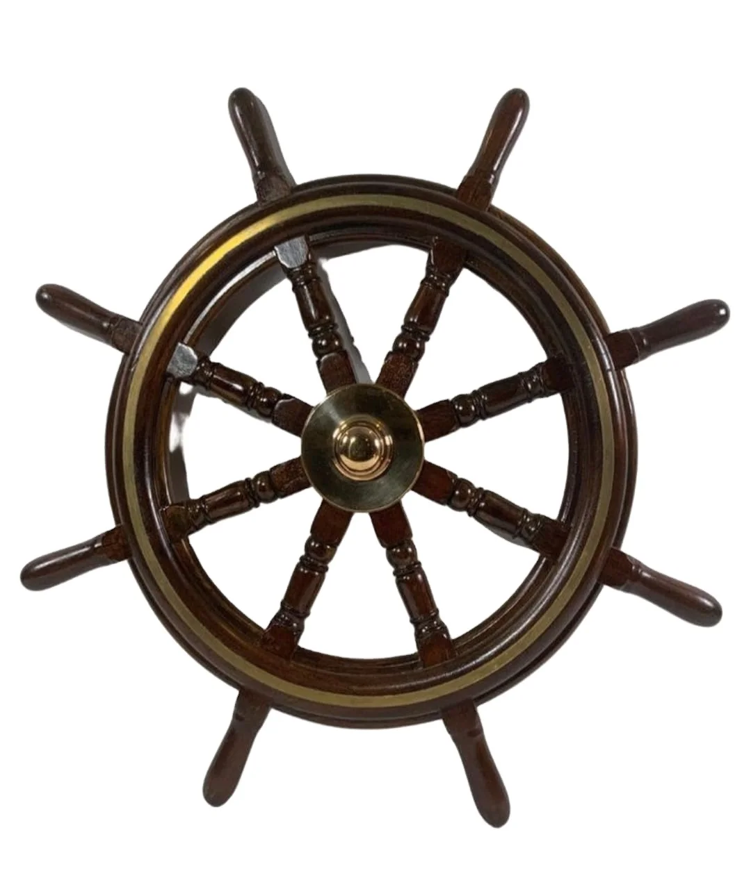 Mediterranean Nautical Wooden Boat Ship Wheel Helm Bar Home Wall Party ...