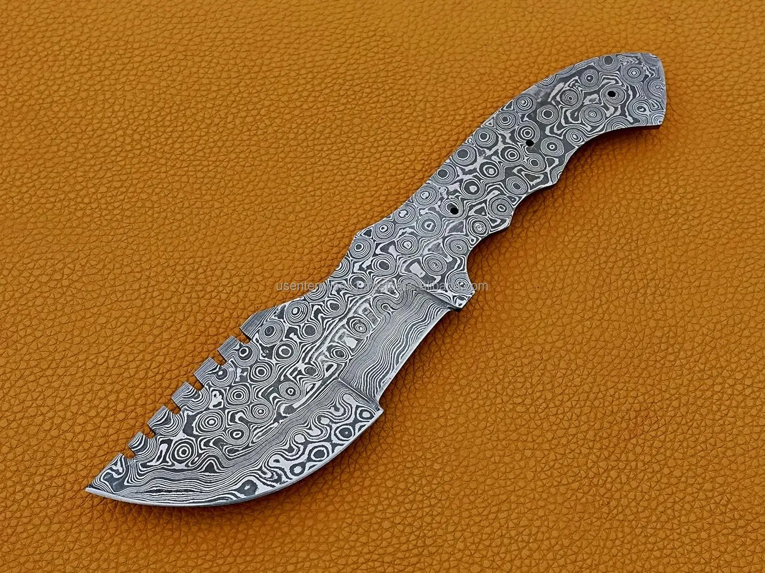 Handmade Damascus Steel Blank Blade Tracker Knife Full Tang Fixed Blade ...