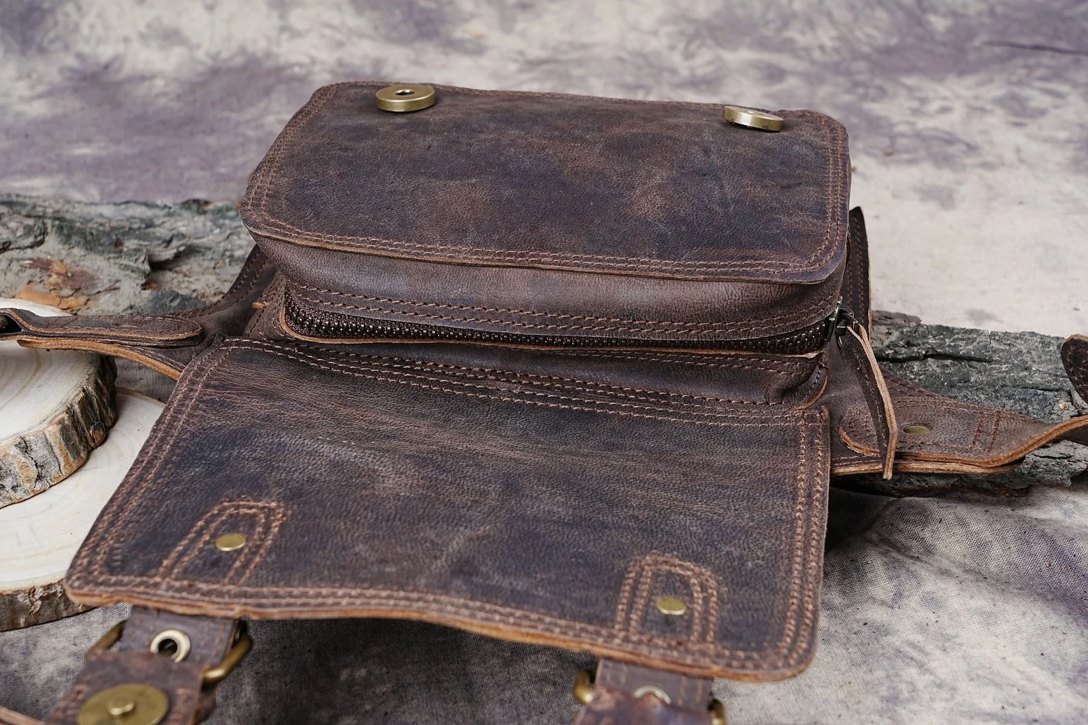 Handmade Leather Utility Belt Pouch In Brown Festival Fancy Pack Bum ...