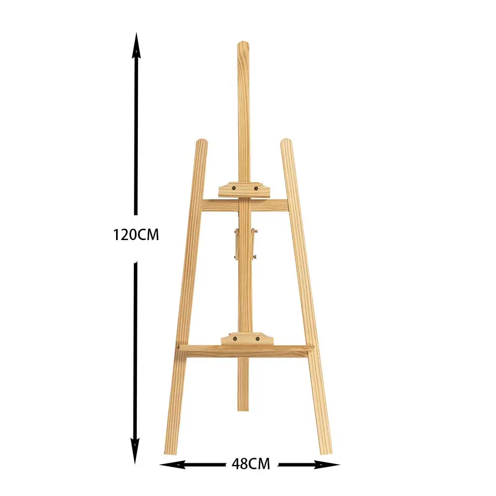 Standing Large Easels 120CM Adjustable Pine Wooden Artist Easel for ...