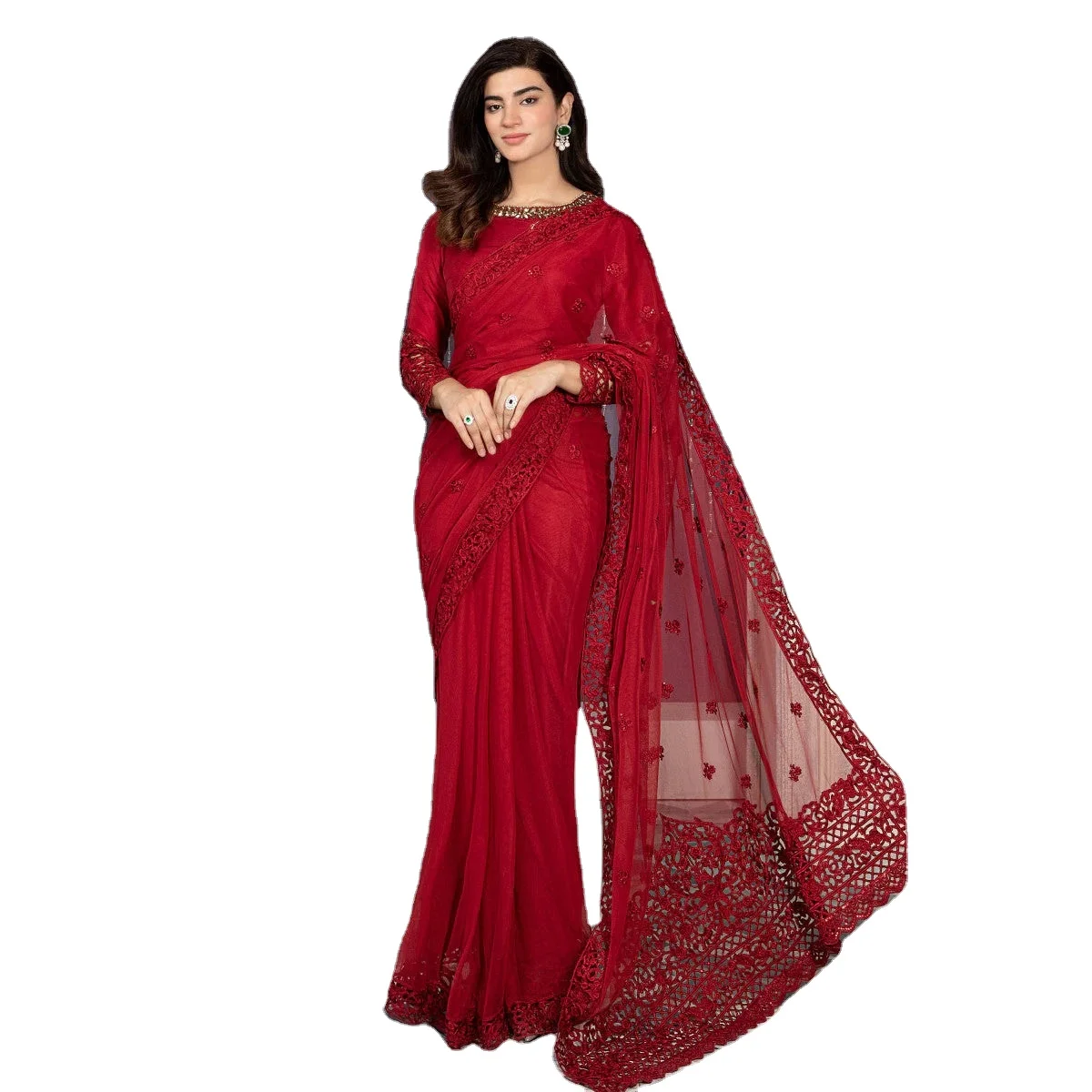 RED SAREE Indian & Pakistani Clothing Pakistan Excellent Quality dress ...