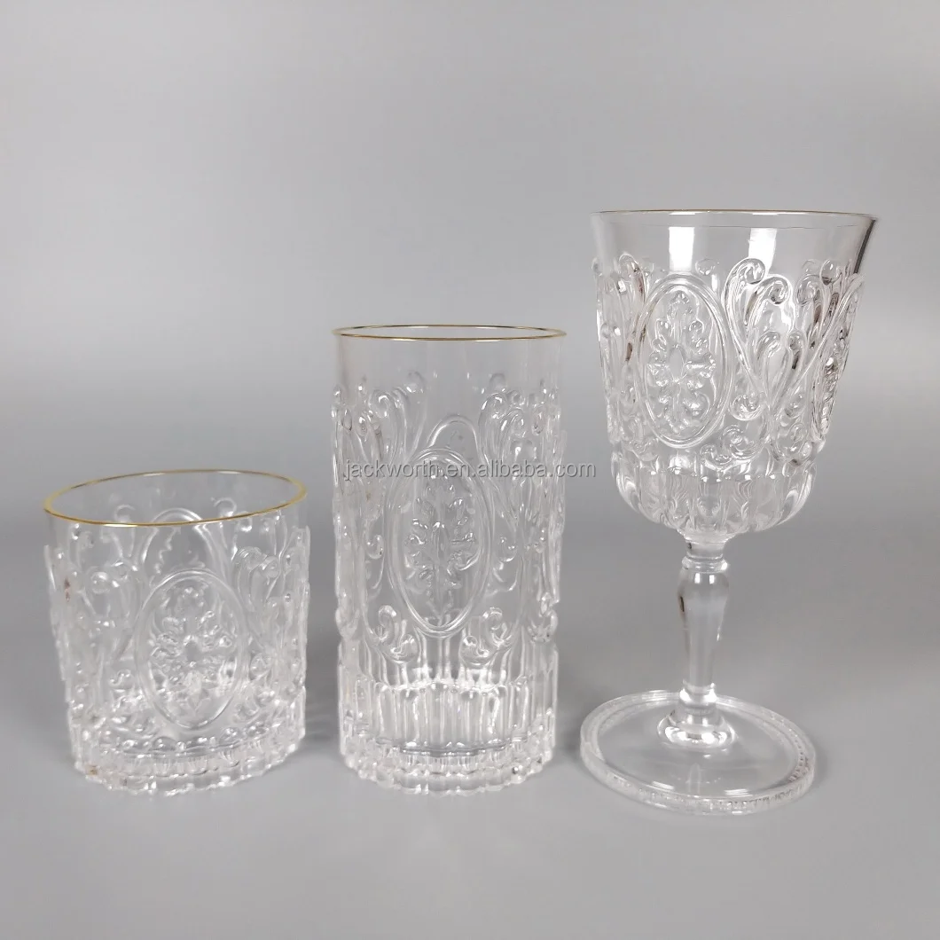 Gold Rim Acrylic Drinking Glass - Buy Gold Rim Acrylic Drinking Cup ...