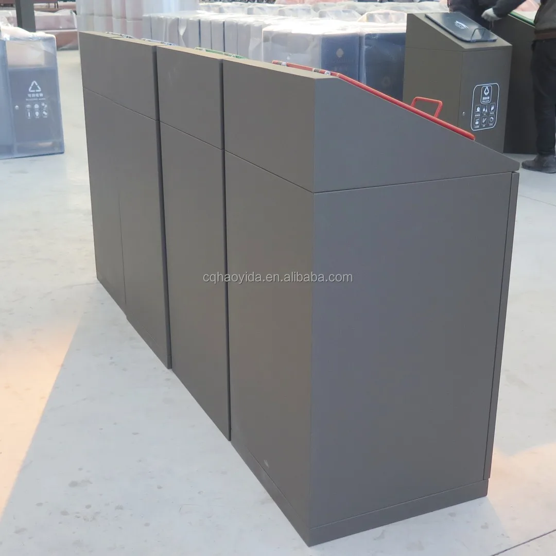 Outdoor 4 Compartment Garbage Bins - Durable & Eco-friendly