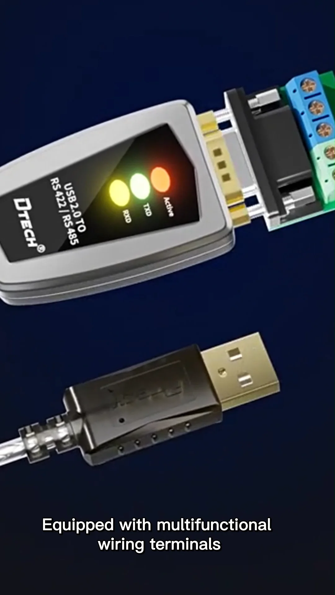 Dtech Usb To Rs422 Rs485 Serial Port Converter Adapter Cable 0.5m 1 ...